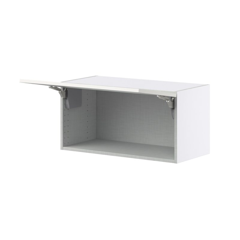 Wisteria Painted Light Gray Assembled Wall Bridge Cabinet with Lift Up ...