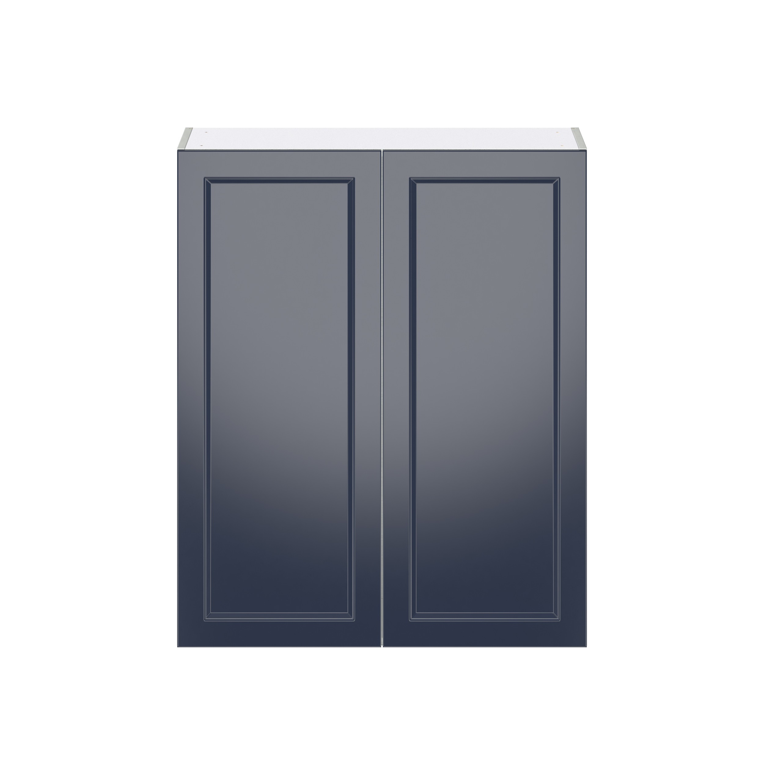 Camellia Painted Midnight Blue Recessed Assembled Wall Cabinet with 2 ...