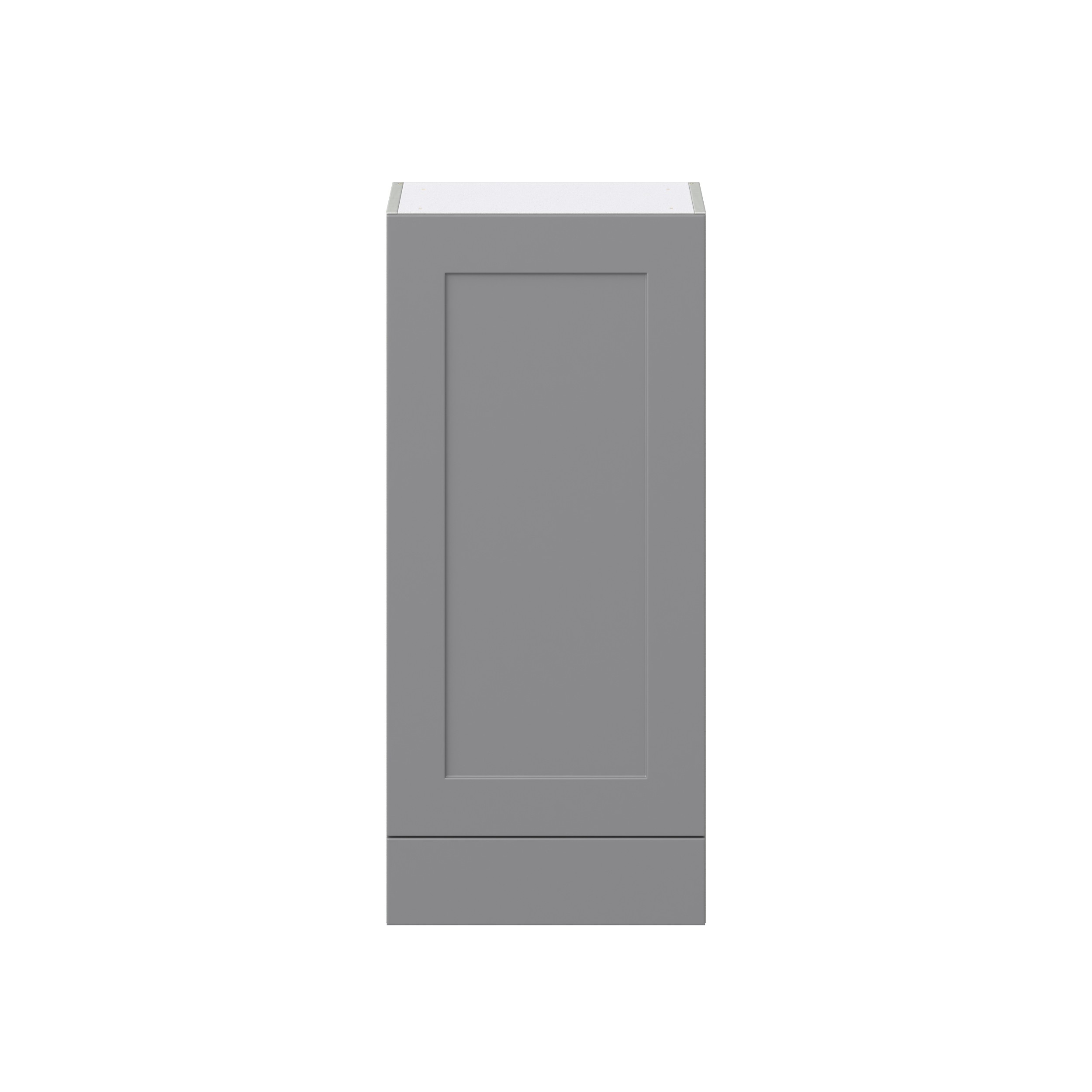 Willow Painted Slate Gray Shaker Assembled Wall Cabinet with a Door and ...