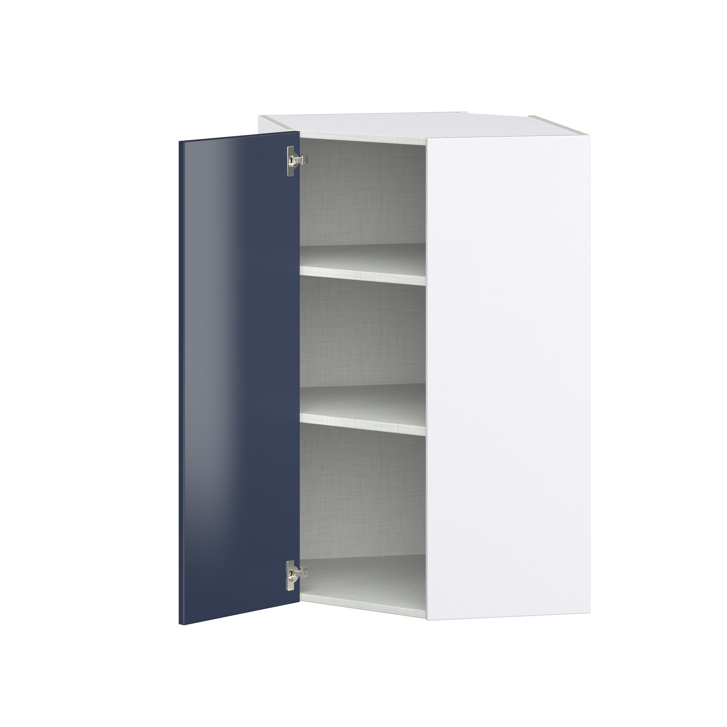 Camellia Painted Midnight Blue Assembled Corner Wall Cabinet with a ...