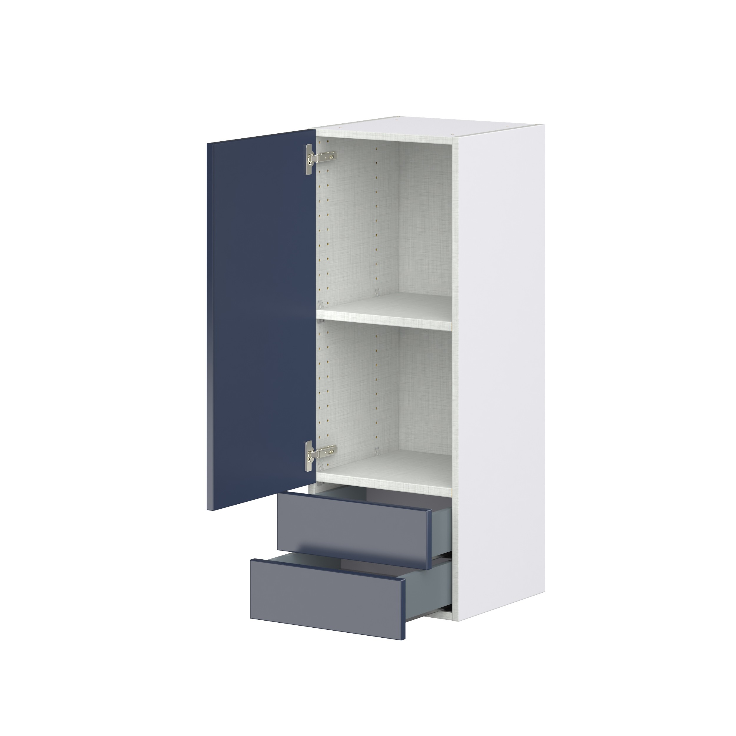 Camellia Painted Midnight Blue Recessed Assembled Wall Cabinet with a ...