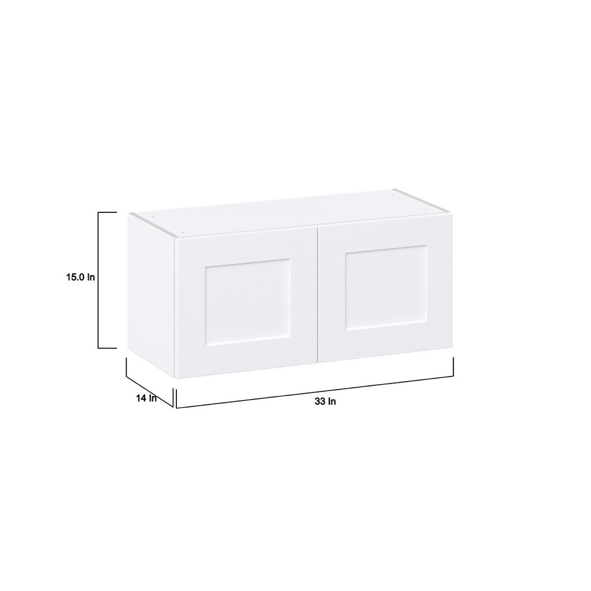 Jasmine Painted Warm White Shaker Assembled Deep Wall Bridge Cabinet ...