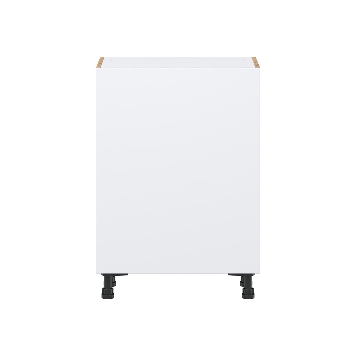 Lily Bright White Slab Assembled Shallow Base Cabinet with 2 Full High ...