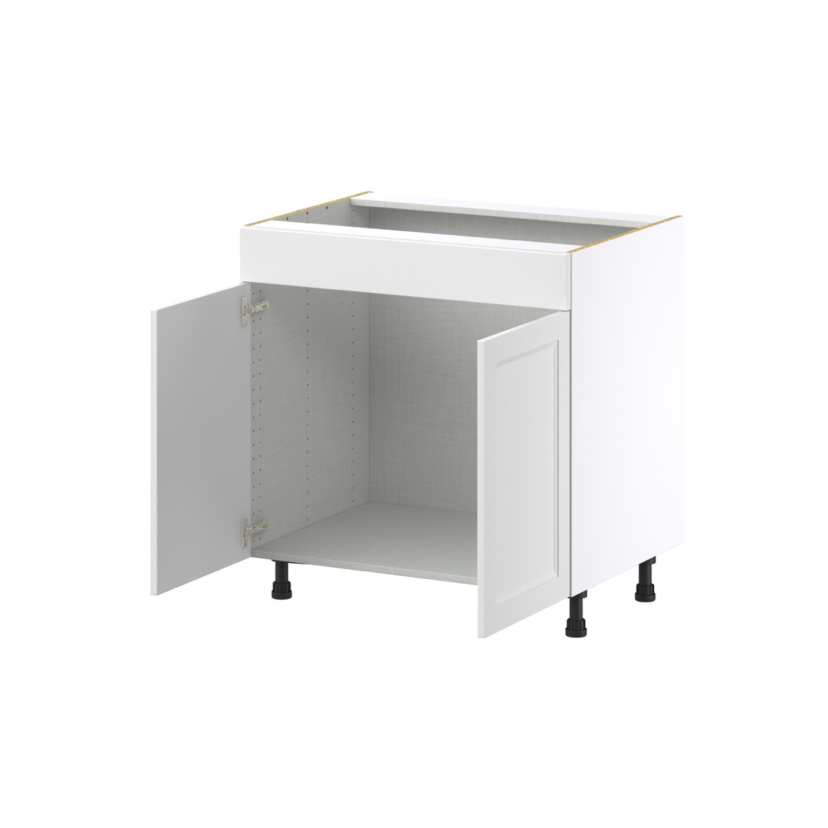 Magnolia Painted Bright White Recessed Assembled Sink Base Cabinet with ...