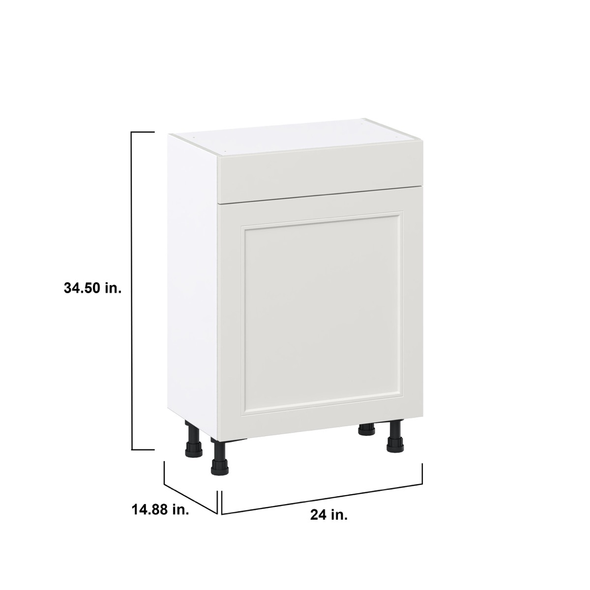 Wisteria Painted Light Gray Recessed Assembled Shallow Base Cabinet ...