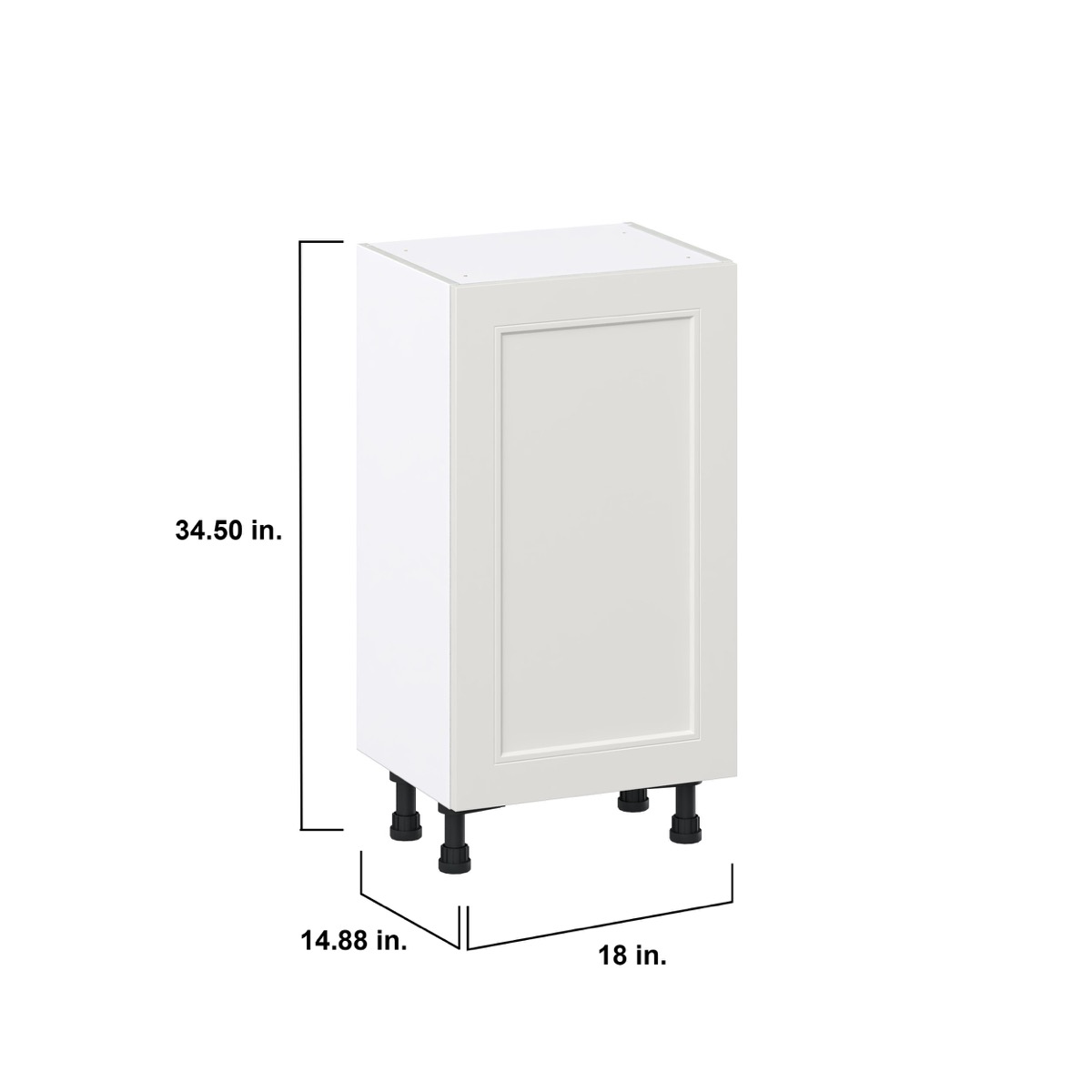 Wisteria Painted Light Gray Recessed Assembled Shallow Base Cabinet ...