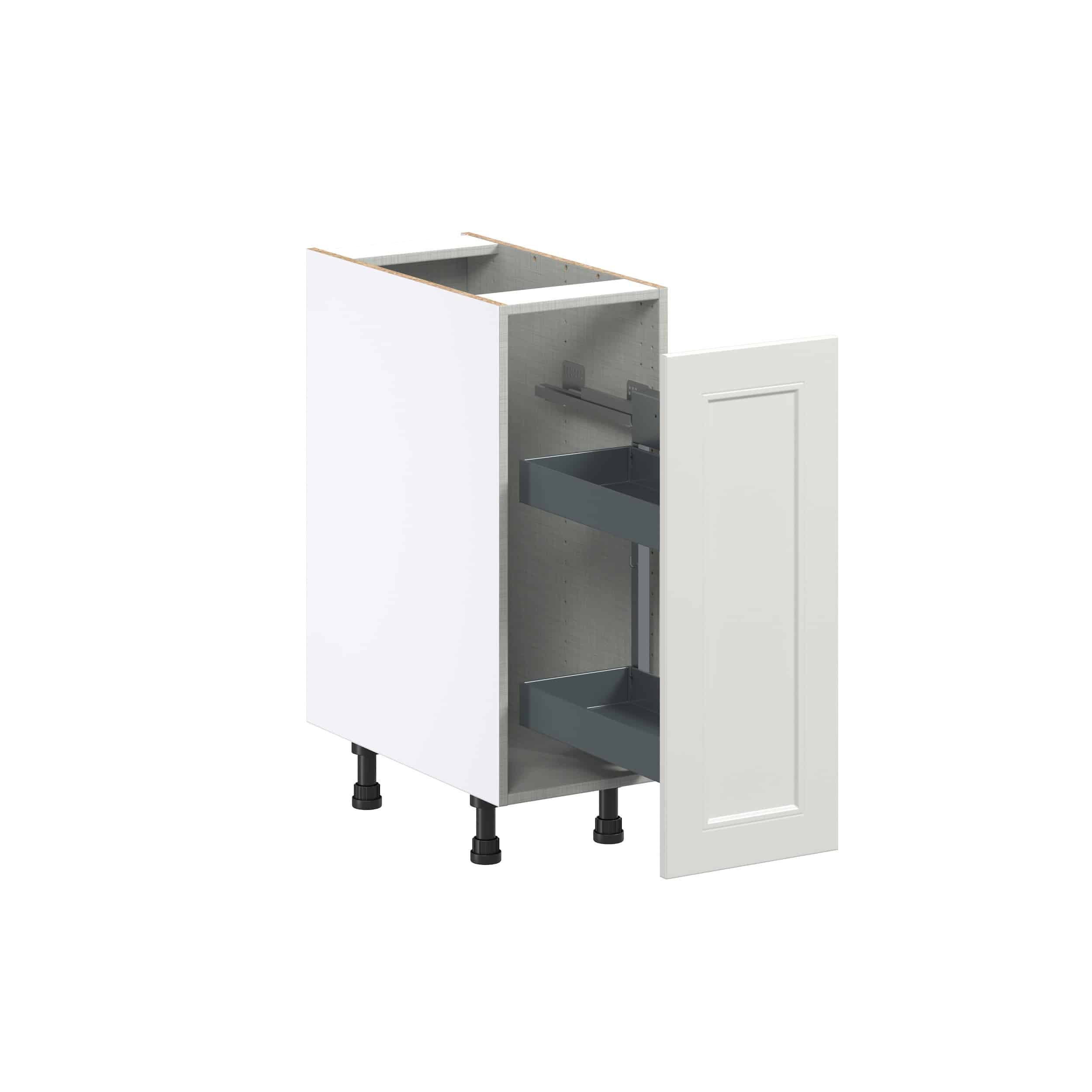 Wisteria Painted Light Gray Recessed Assembled Base Cabinet with a Full ...